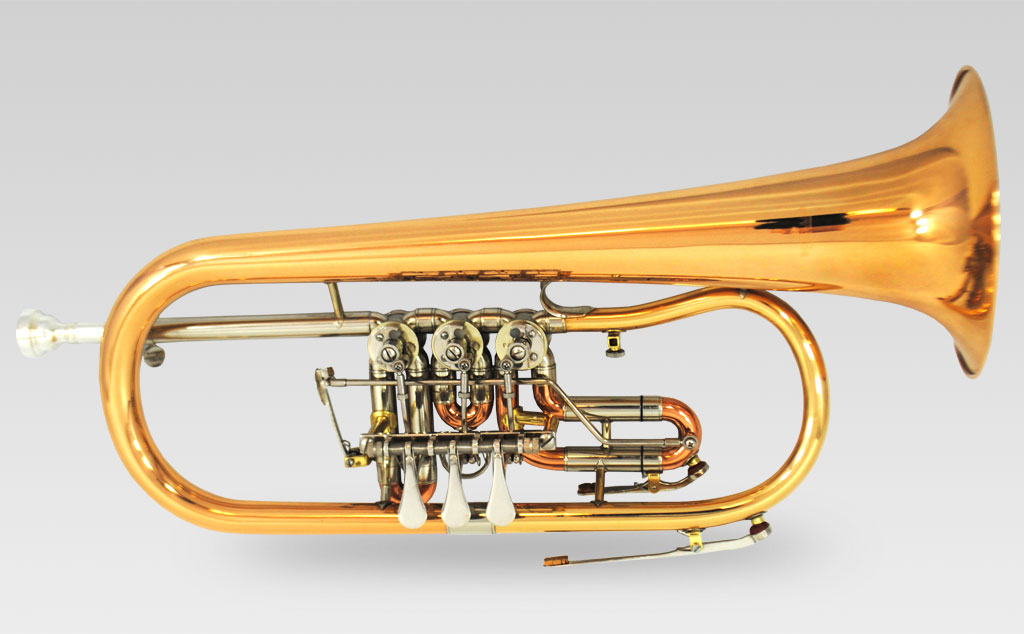 Flugelhorn Elite Rotary w/ Rose Brass Bell - Schiller Instruments ...