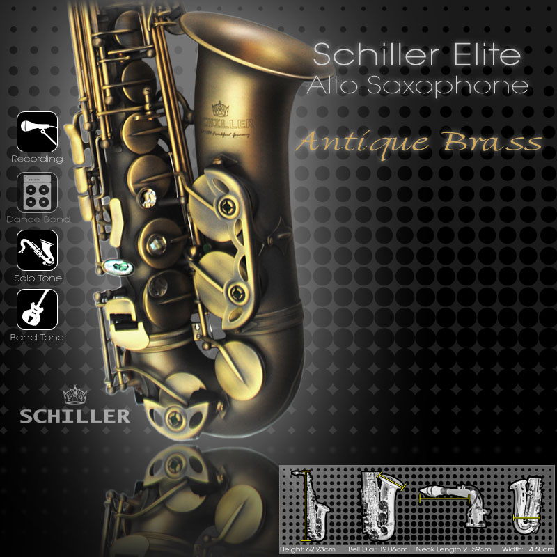Elite Luxus Alto Saxophone - Antique Brass Finish - Schiller ...